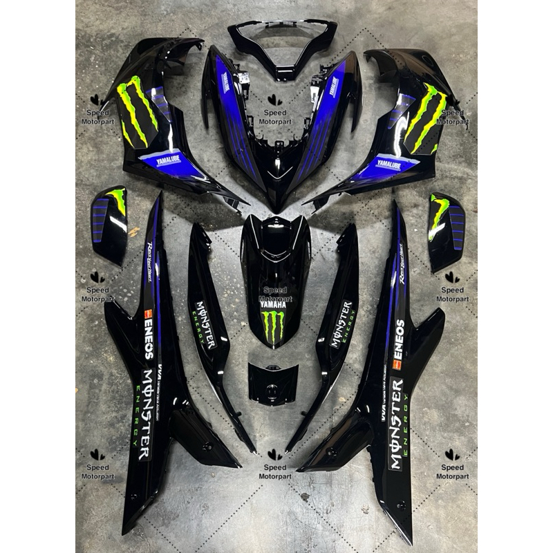 COVER SET NVX V1 V2 MONSTER FULL BLACK | Shopee Malaysia