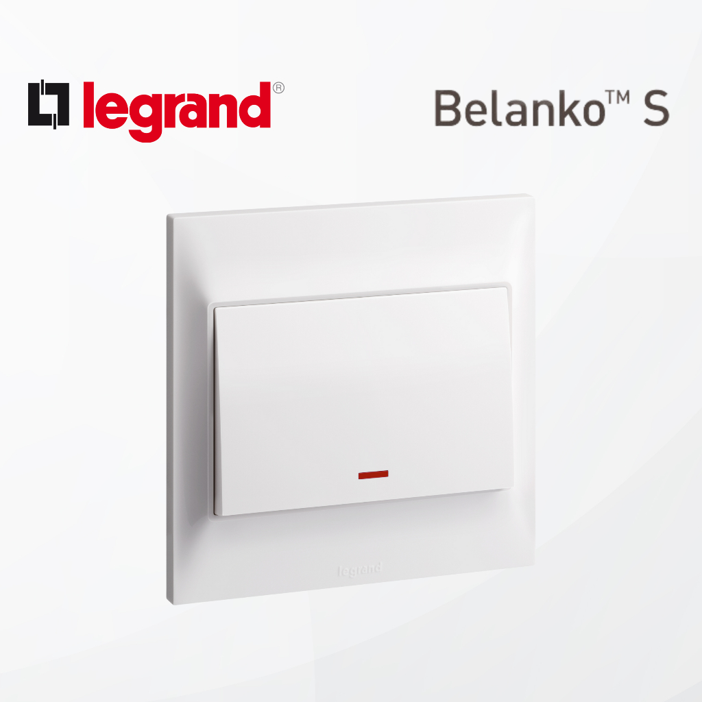 Legrand Belanko S 617670 20A 1Gang 1Way Double Pole Switch with Red ...