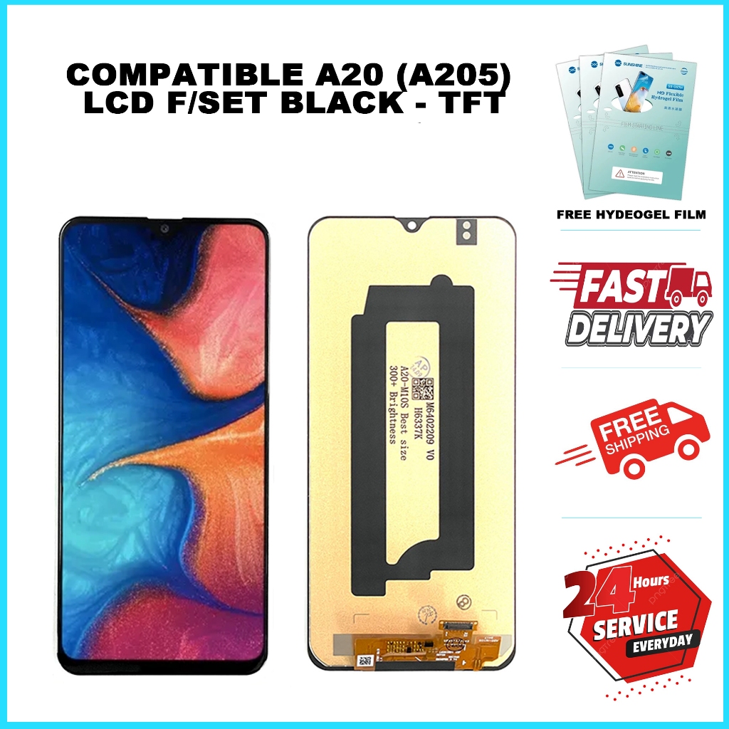 TC SAMM A20 (A205) LCD F/SET BLACK - TFT / OLED / OLED WITH FRAME ...