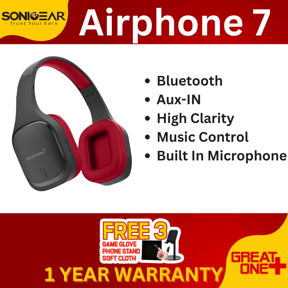 SonicGear Airphone 7 Bluetooth Headphones With Mic 10 Hours Playtime ...
