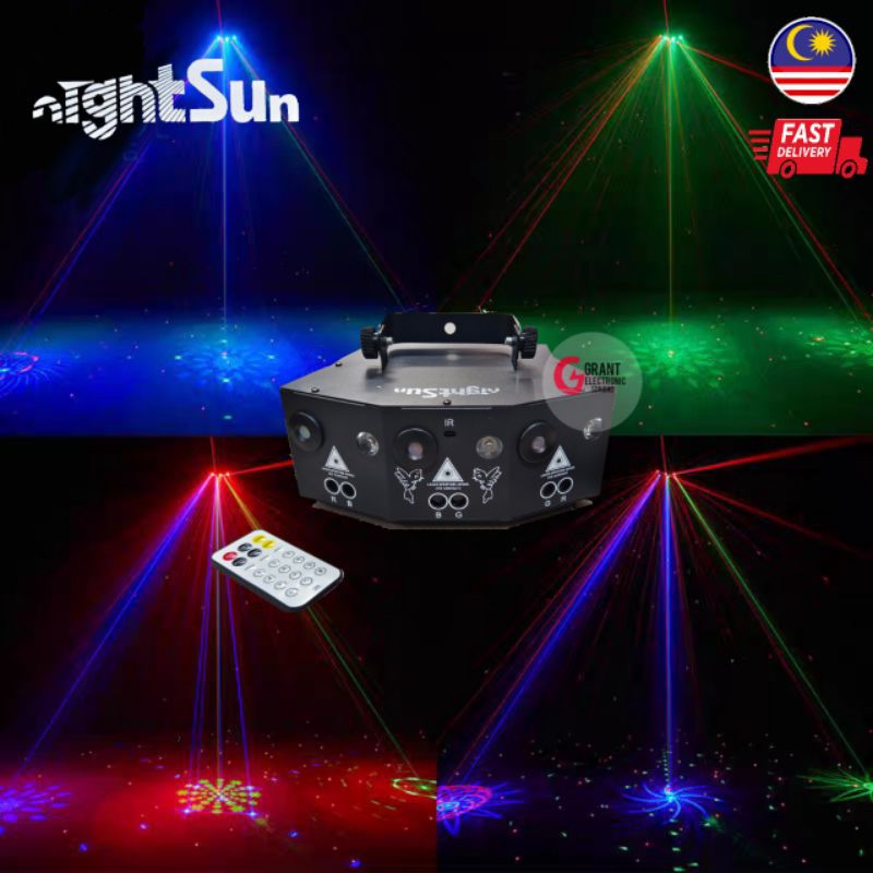 Nightsun 12 eyes Fan-Shaped Laser rain Dye Laser Light | Shopee Malaysia