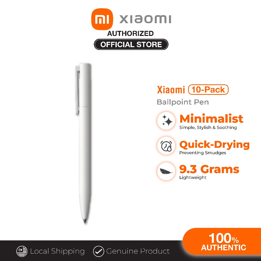 Xiaomi Ballpoint Pen (10-Pack) Simple Design, Smooth Writing Non ...