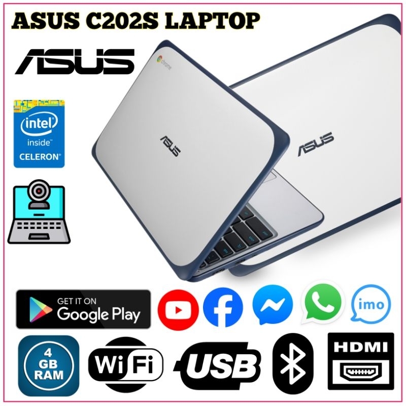 ASUS C202S White Laptop/Chromebook || 4GB RAM 16GB SSD 11.6 Display ...