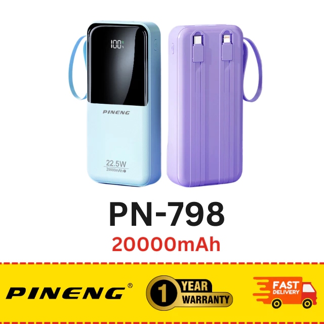 Pineng PN-798PD PN 798 PD 20000mAh Power Bank Built-In Cable Powerbank ...