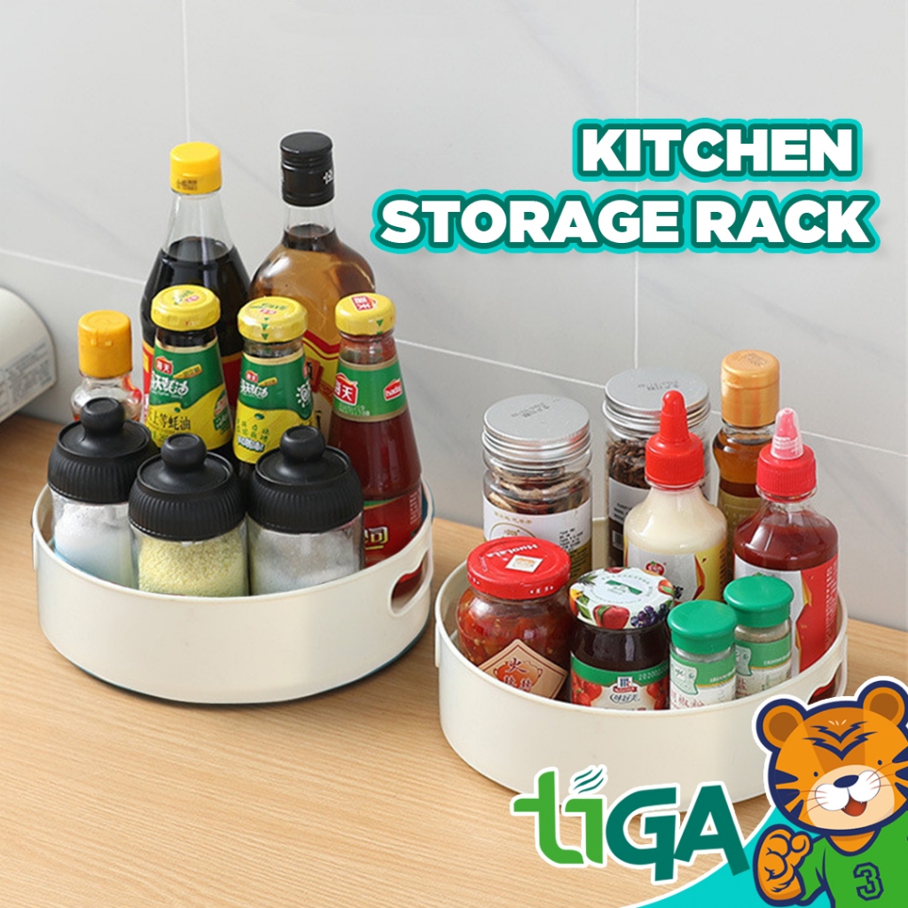 TIGA Multifunction Rotating Non-slip Seasoning Sauce Kitchen Storage ...