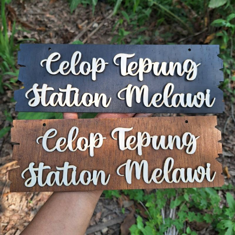 3D Custom Text Logo Sign Board Door Home Deco Wooden Kayu Plywood Murah ...