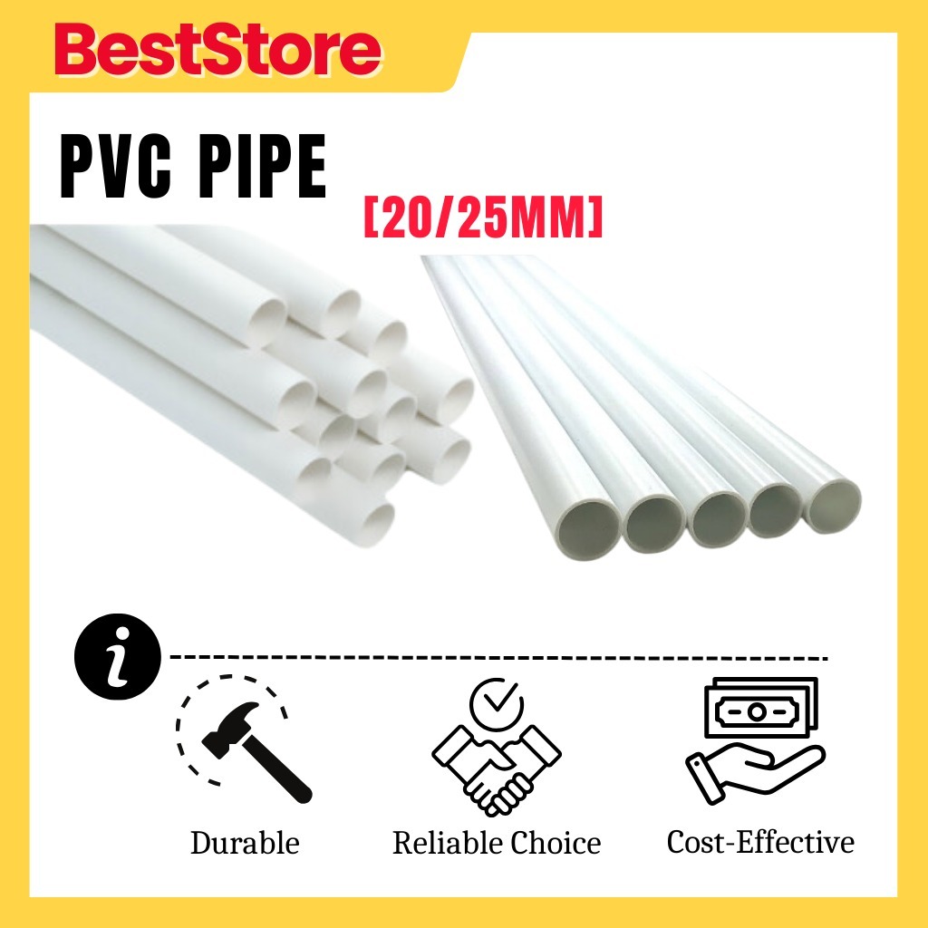 (SIRIM) READY STOCK 25mm 1" 20mm 3/4" X 4.5feet PVC CONDUIT PIPE/PIPE WIRING /PAIP ELEKTRIK ...