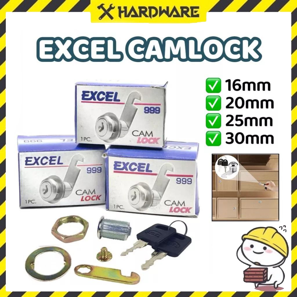 Excel Cam Lock (m 16mm 20mm 25mm 30mm/drawer lock/cupboard lock/glass ...