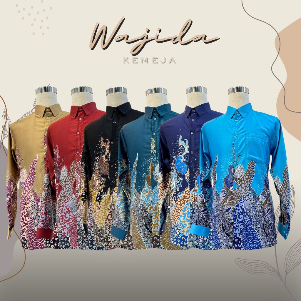 NEW DESIGN !!! KEMEJA CORAK BATIK WAJIDA | STOCK LIMIT | CORAK BATIK ...