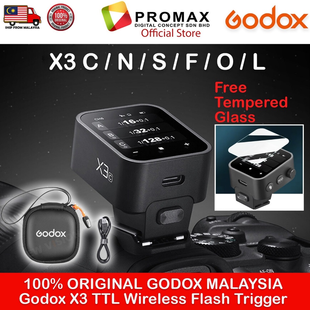 Godox X3 TTL Wireless Flash Trigger For ( Fuji , Sony , Nikon , Olympus ...