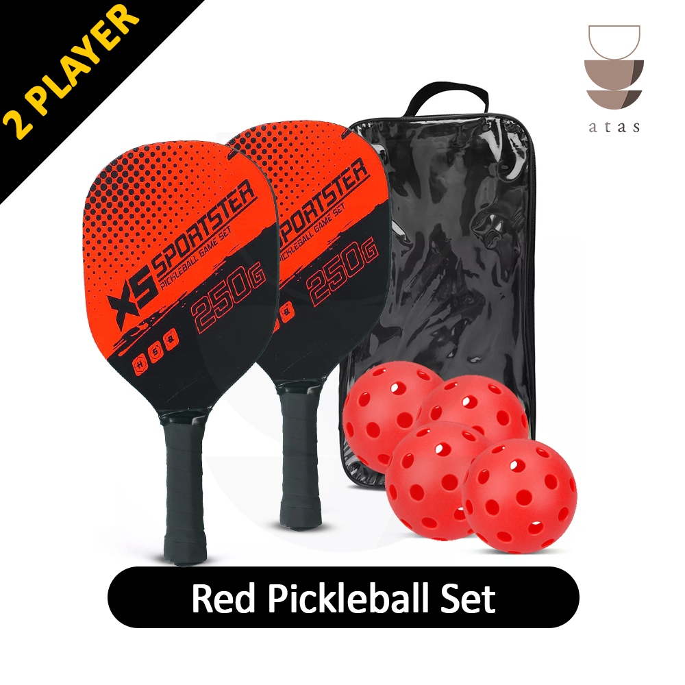 ATAS Pickleball Paddle Full Set Racket Set Wooden Pickle Ball Beginner ...
