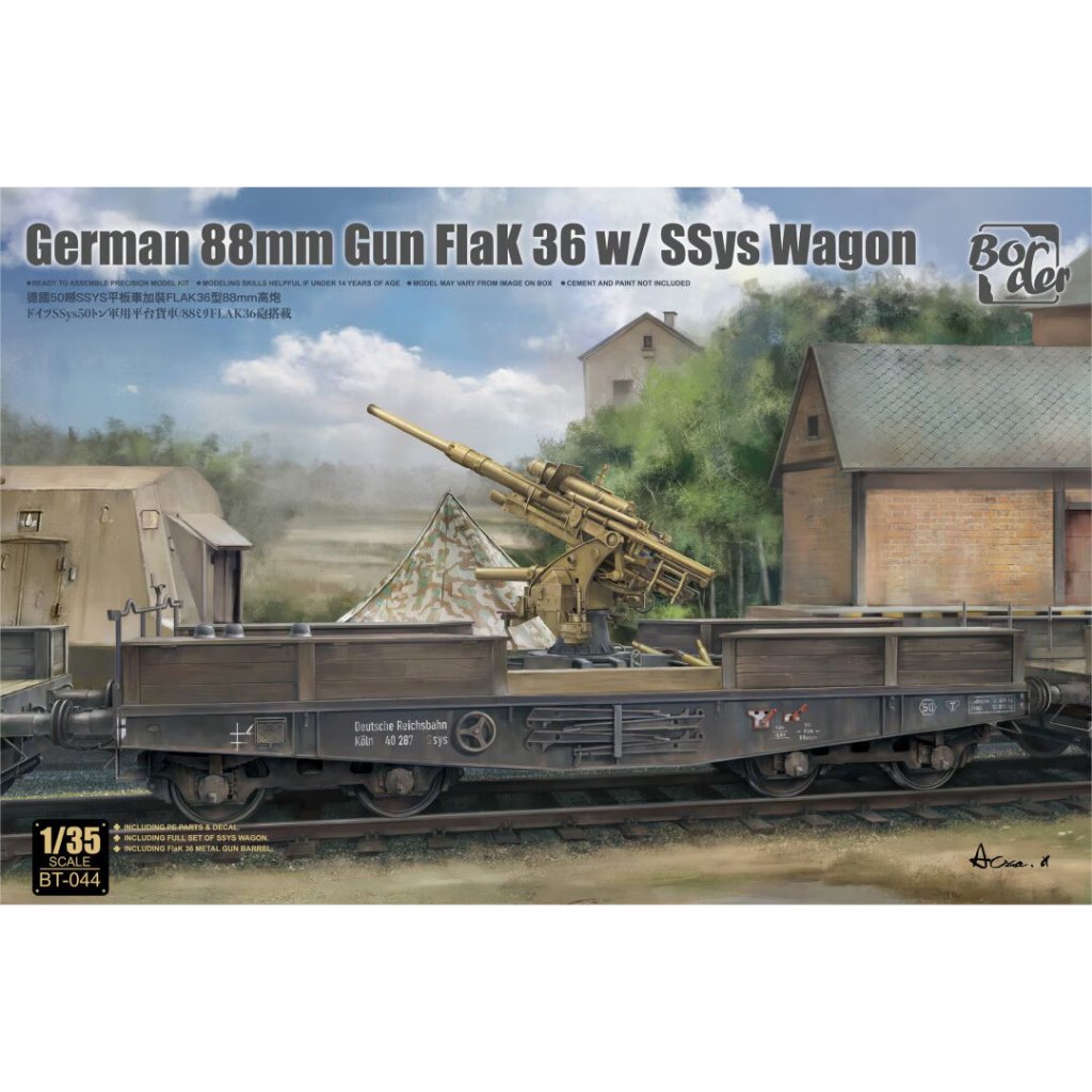 Border Model BT-044 1/35 German 88mm Gun Flak 36 w/SSys Wagon | Shopee ...