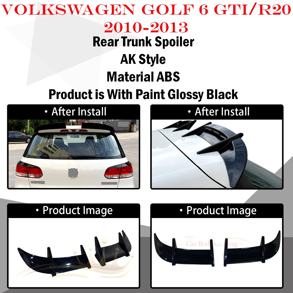 VOLKSWAGEN GOLF 6 GTI 6R20 MK6 GTI/R20 AK STYLE REAR TRUNK SPOILER ...