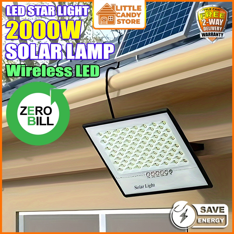 2000W Solar Spotlight Outdoor Lighting Waterproof Street Light Garden ...