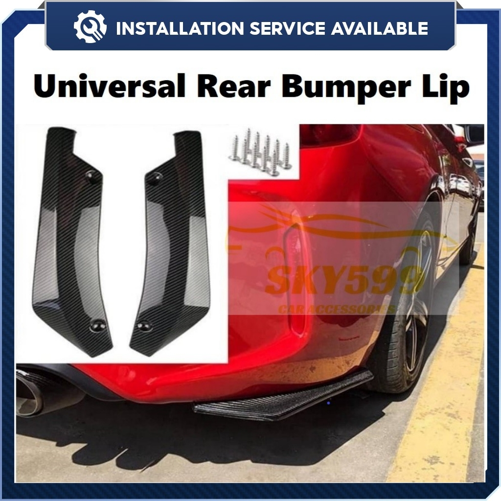 Universal Car Rear Bumper Lip Spoiler Diffuser Splitter Scratch ...