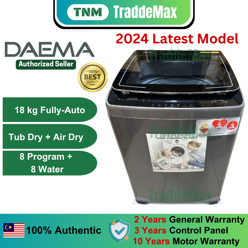 🔥[OFFICIAL DEALER] DAEMA 18kg Top Load Washing Machine Model DWF-1828ZD ...