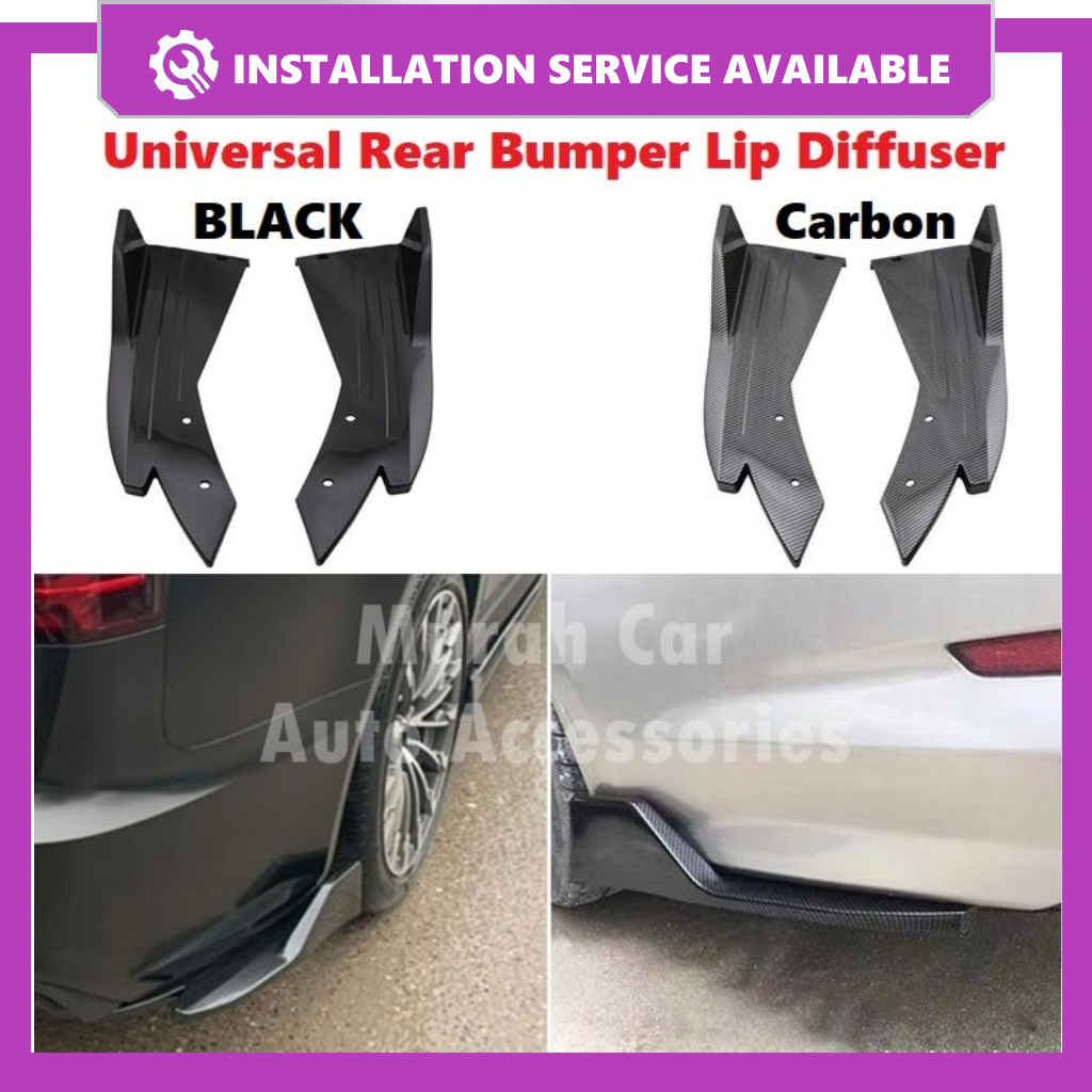 Universal Car Rear Bumper Lip Diffuser Winglet Wings Anti-crash ...