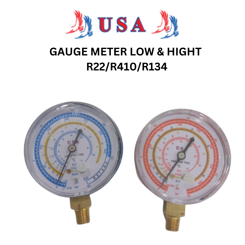 USA GAUGE METER HIGHT LOW R22/R134/R410 (BLUE & RED) | Shopee Malaysia