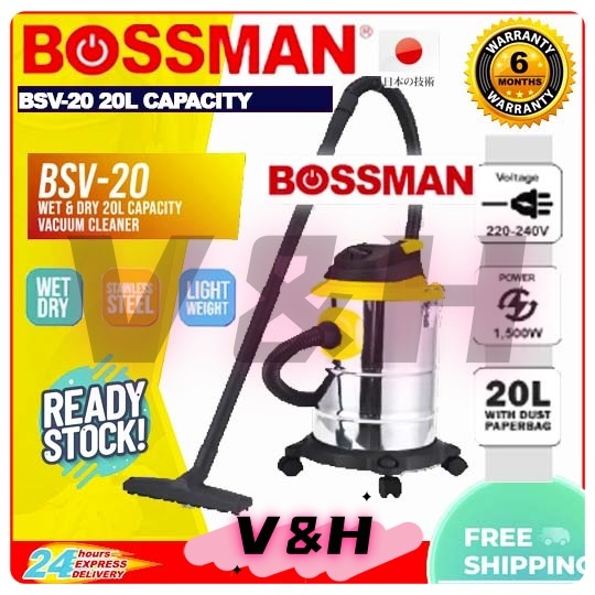 BOSSMAN [NEW 3 IN 1 PRO] BSV 20 Litre Wet Dry & Blow Vacuum Cleaner ...