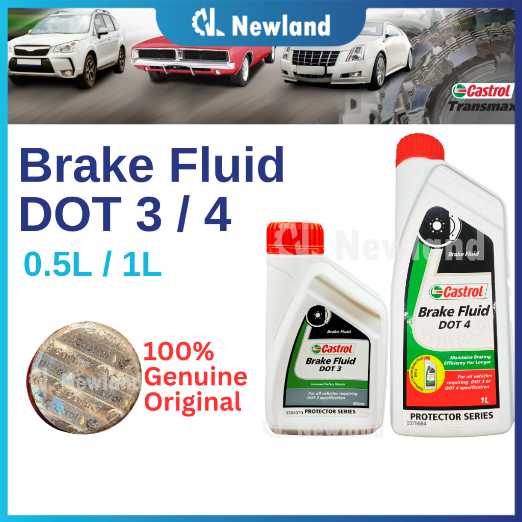 Castrol Brake Fluid / Brake Oil / Minyak Brek - DOT 3, DOT 4 (0.5L / 1L) | Shopee Malaysia