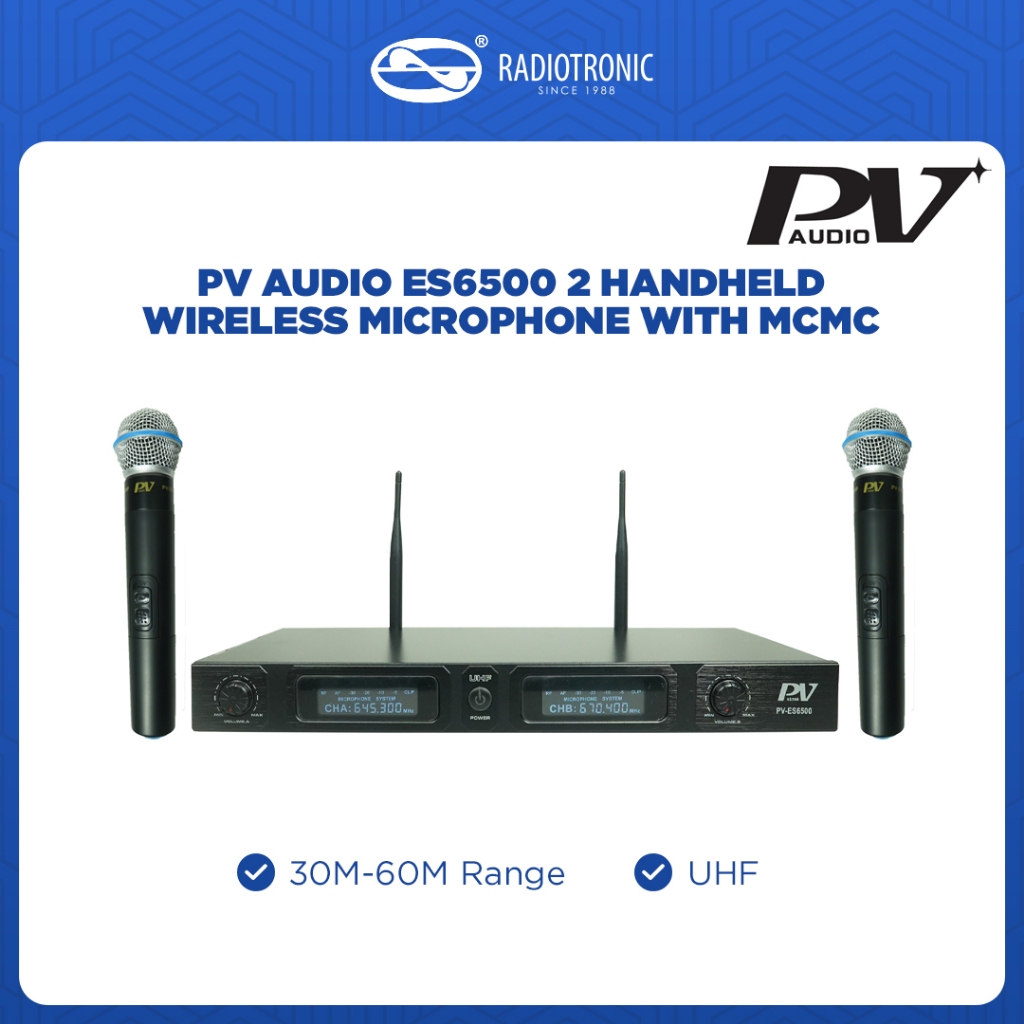 PV Audio ES6500 2 Handheld Wireless Microphone System | Shopee Malaysia