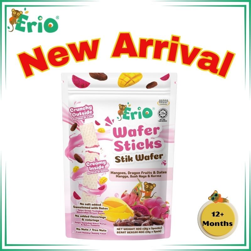 Erio Wafer Sticks Mangoes, Dragon Fruits & Dates 8g X 5's (40gm ...