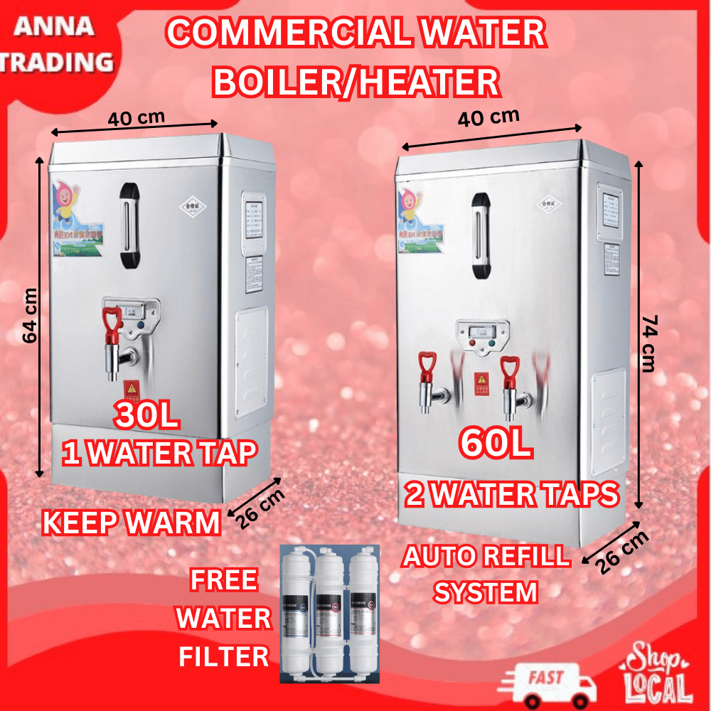 Commercial Water Boiler With Water Filter System Stainless Steel Keep ...