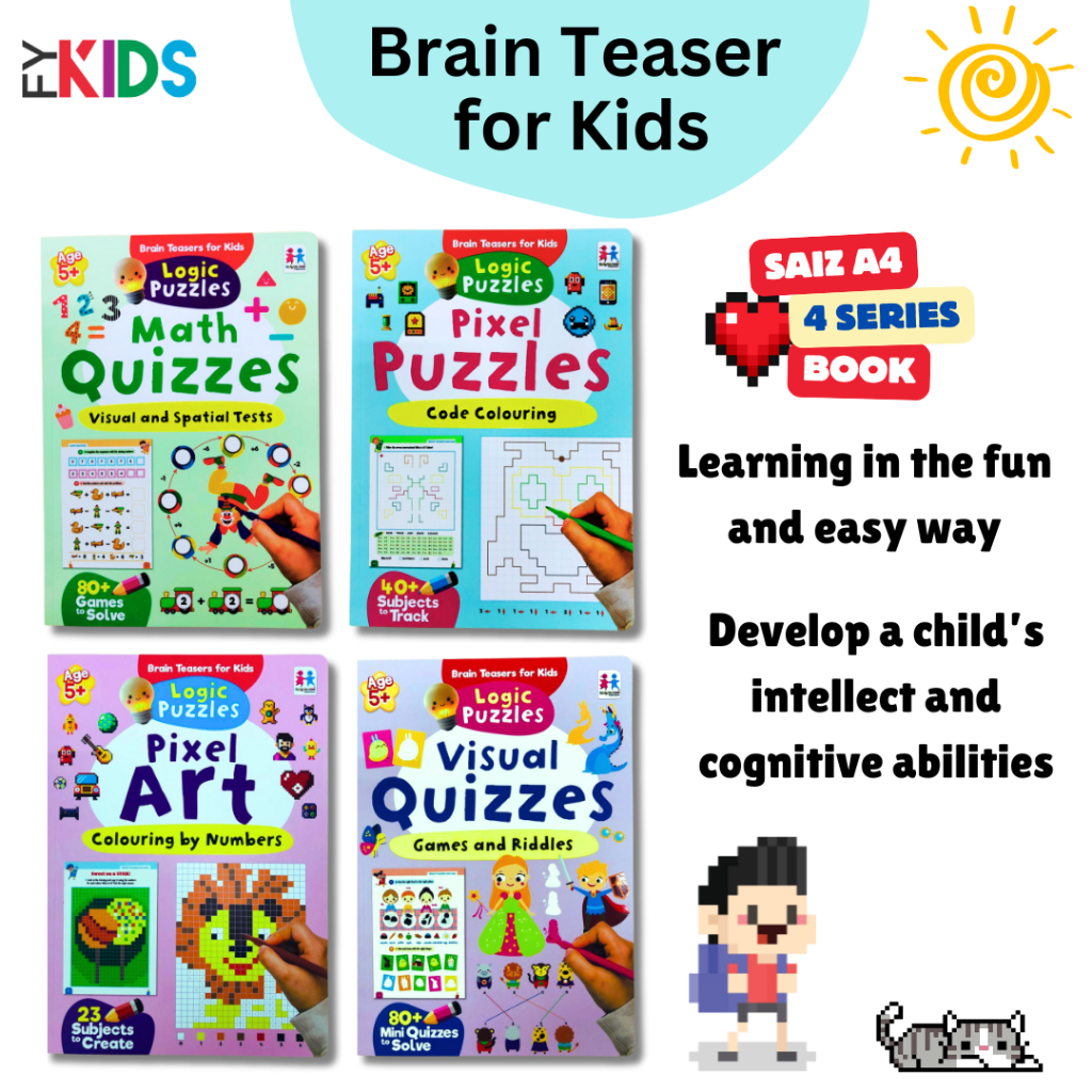 FYKIDS - BRAIN TEASERS FOR KIDS LOGIC PUZZLES - Saiz A4 - Activity Book ...