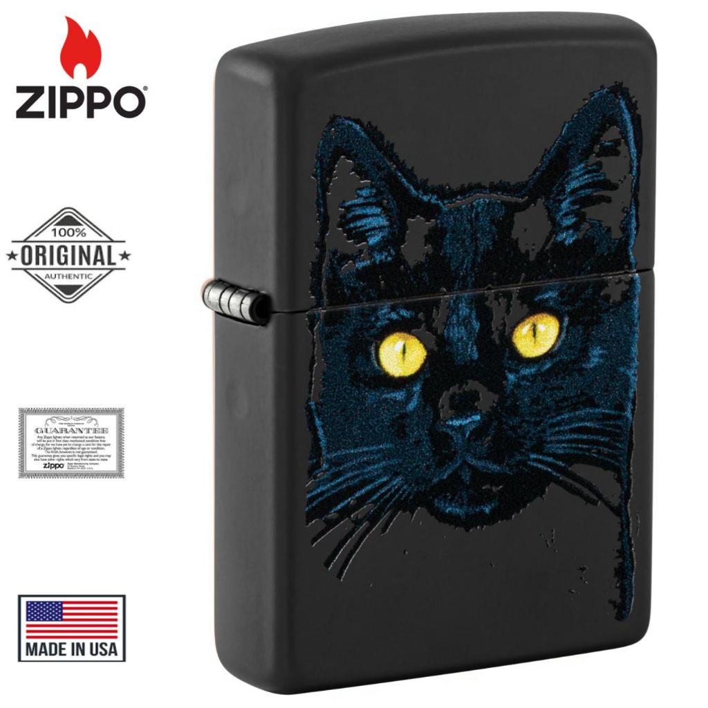Zippo Black Cat Design 48491 | Shopee Malaysia