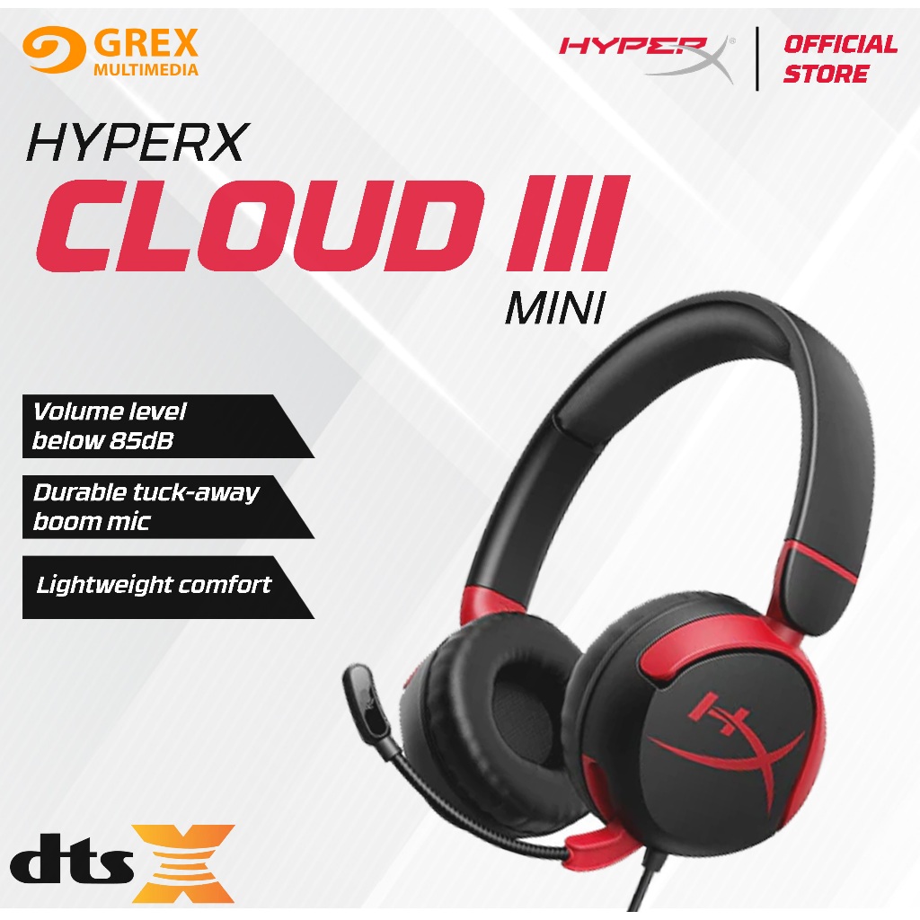 HyperX Cloud Mini - Wired Headset Black [7G8F4AA] | Shopee Malaysia