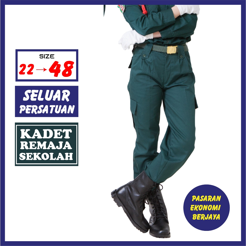 SELUAR KADET REMAJA SEKOLAH PERSATUAN KRS NO.4 SELUAR PANJANG UNIFORM ...