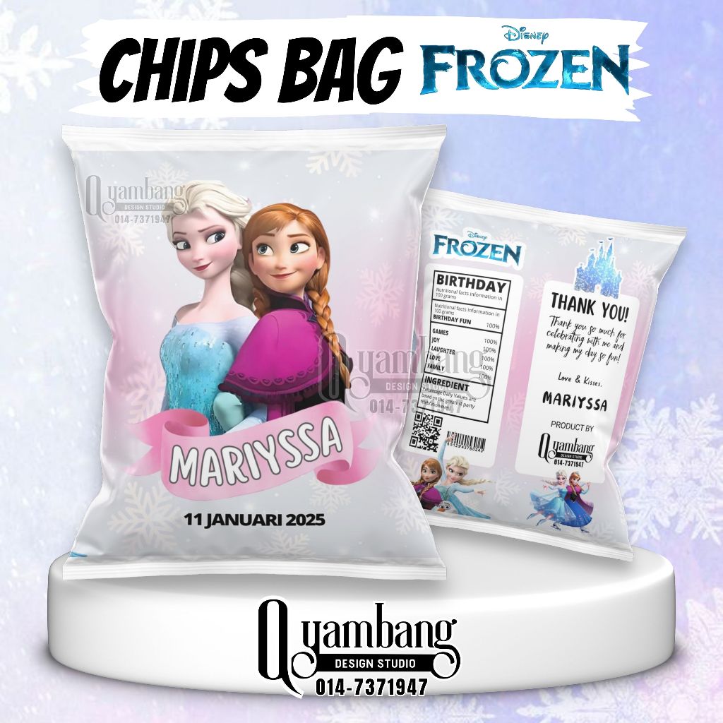[SIAP 2 HARI] CHIPS BAG FROZEN - QUEEN ELSA - ANNA / PARTY BAG - 1 PACK ...