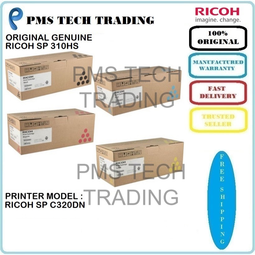 RICOH ORIGINAL CARTRIDGE 406483 406484 406485 406486 SP 310HS SP C320DN ...