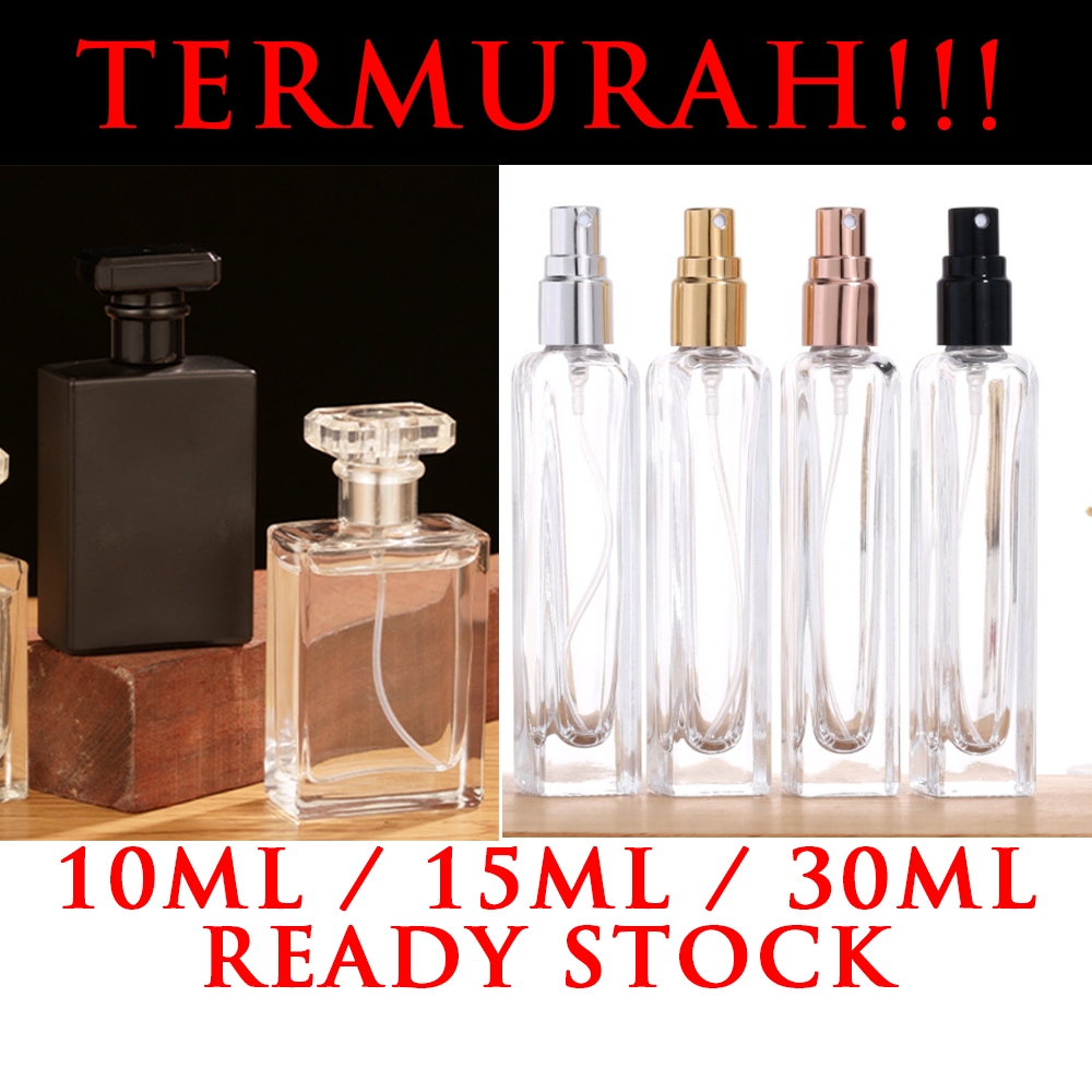 Cosmetic Perfume Bottle 10ML 15ML 30ml Square with nozzle spray botol ...