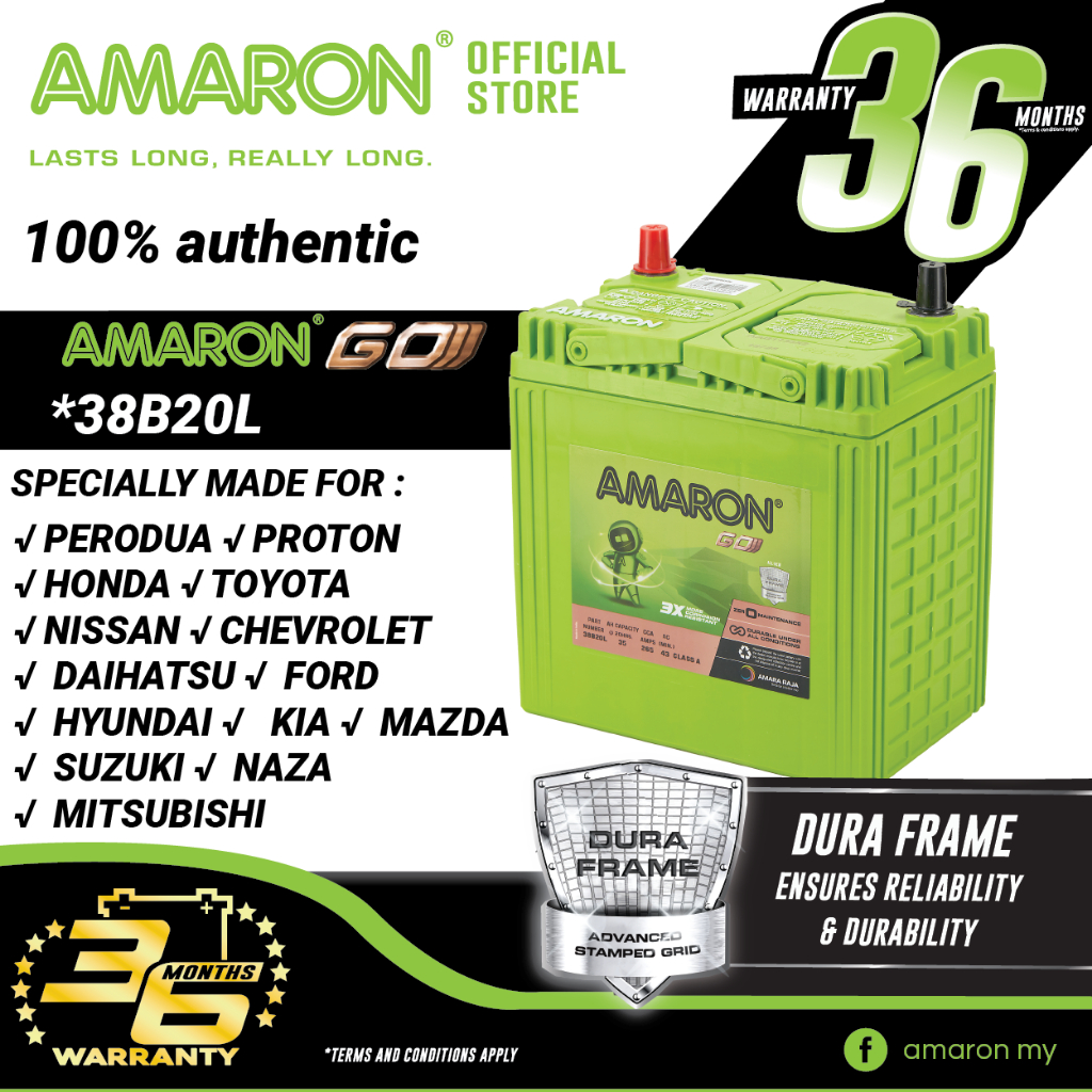 AMARON GO Series 38B20L [NS40zl] Car Battery | Shopee Malaysia