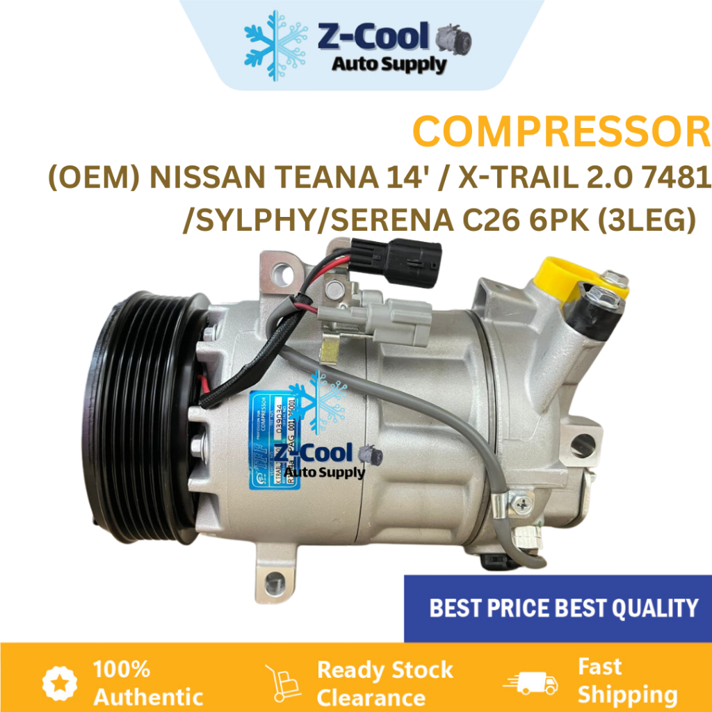 Compressor Aircond Kereta CHINA NEW NISSAN TEANA 14' / X-TRAIL 2.0 7481 ...