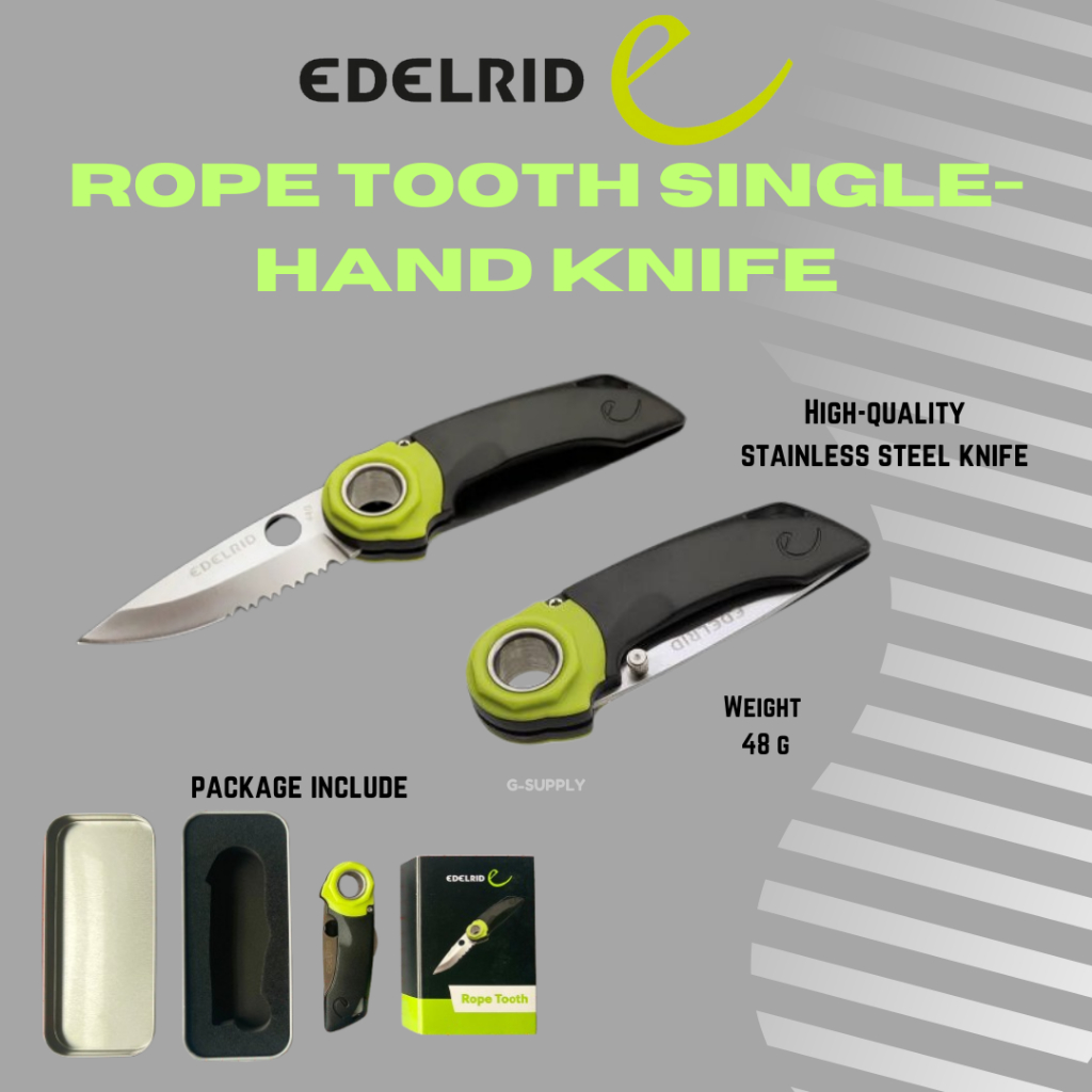 EDELRID Rope Tooth Single Hand Knife Adventure Tech Stainless Steel ...