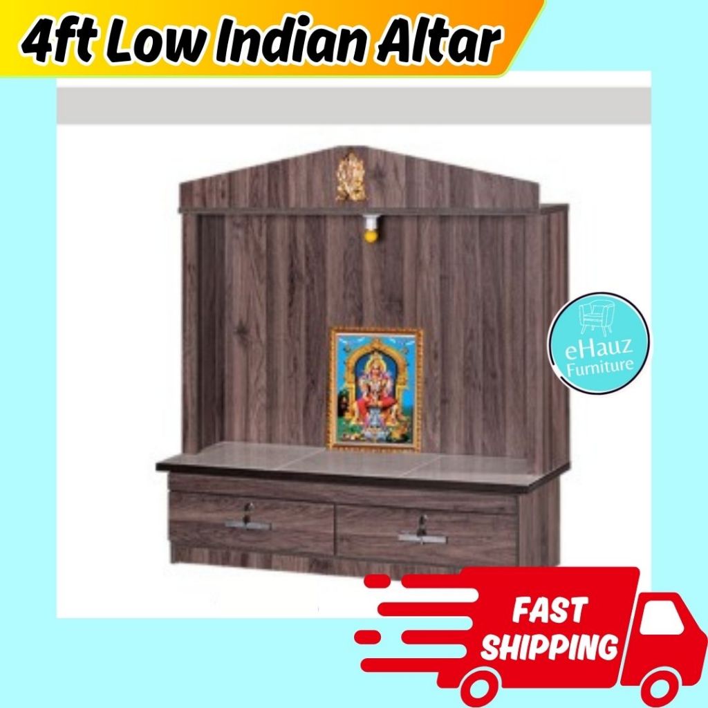 eHauz beautiful 4ft plywood Low Indian Prayer Altar- Almari Sembahyang ...