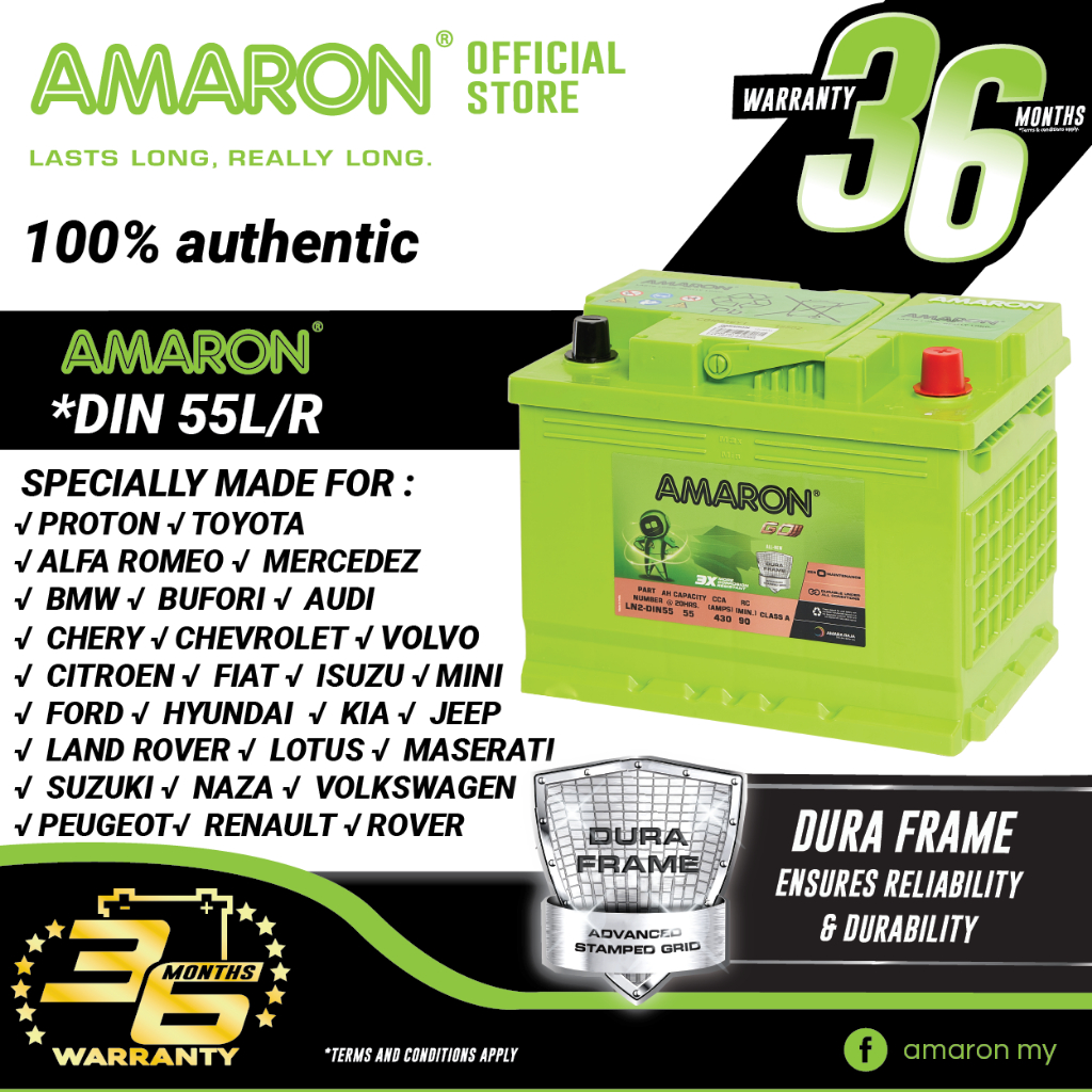 AMARON DIN55 Series Car Battery | Shopee Malaysia