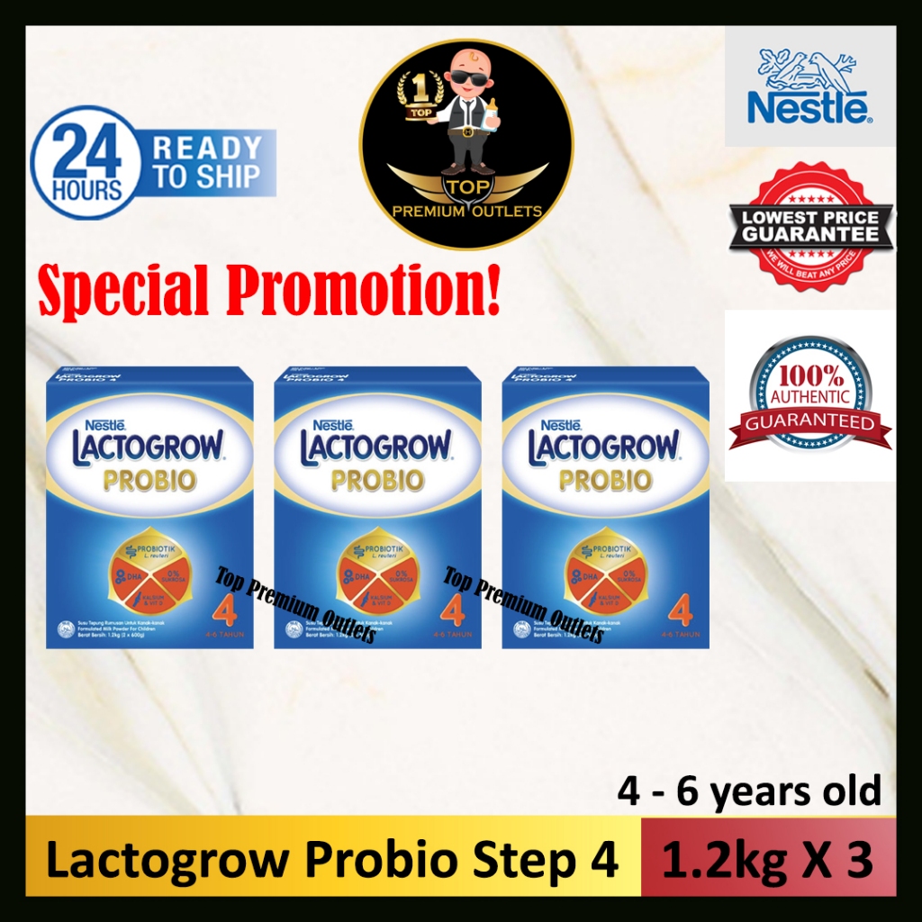Nestle Lactogrow Probio Step 4 (1.2kg x 3) Exp: 08/2025 | Shopee Malaysia