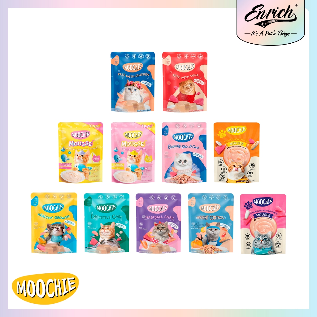 MOOCHIE Cat Food Pouch / Cat Wet Food 70g / 85g (All Stages) | Shopee ...