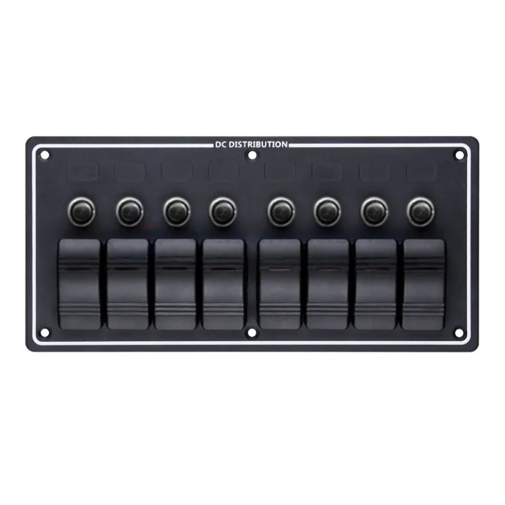 Marine Splashproof Switch Panel 8 Gang with Circuit Breaker and Rocker ...