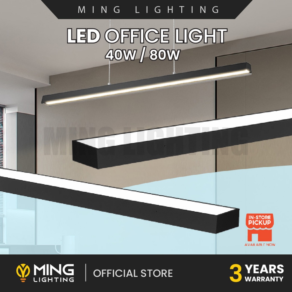 Office Linear Light 40W 80W LED Batten Light 4ft 2ft Strip Lights Tube ...