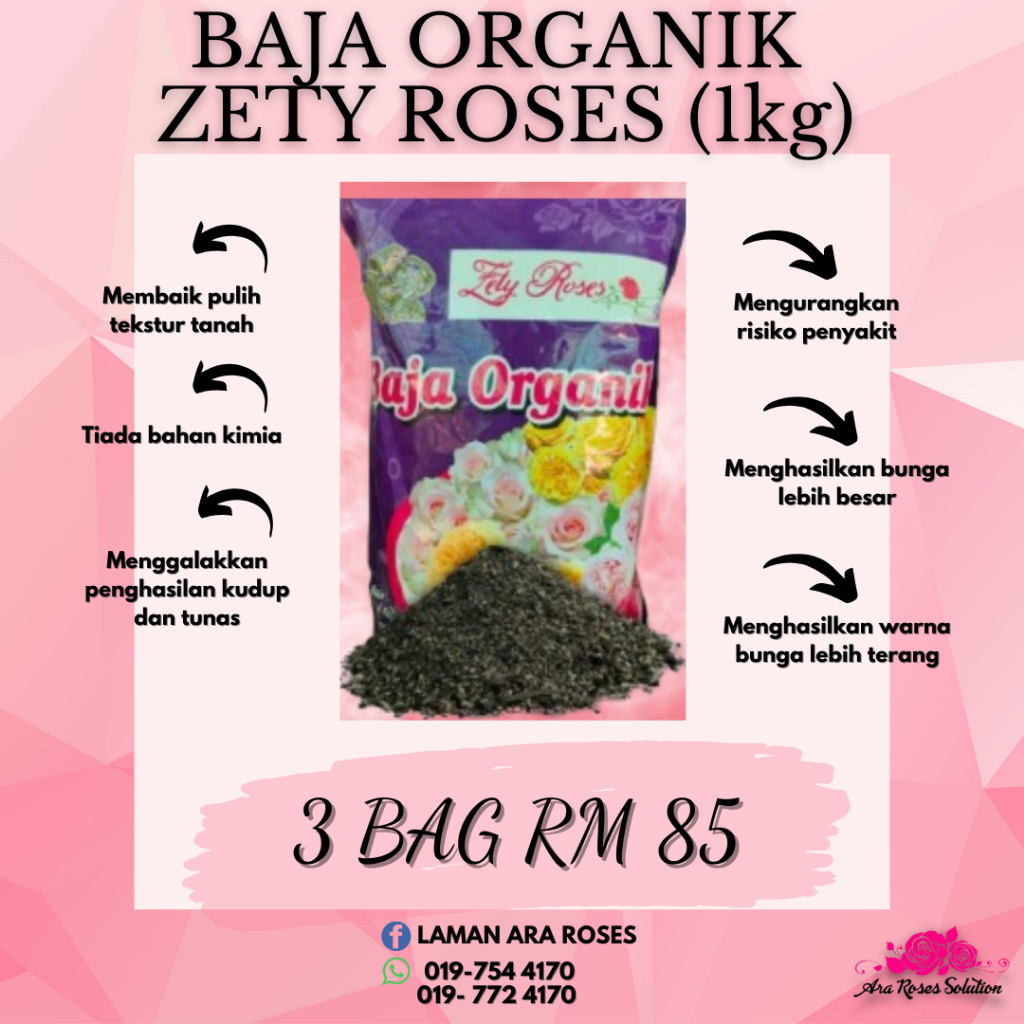 {3X BUNDLE DEAL} Baja Organik Zety Roses Untuk Suburkan BUNGA / BUAH ...