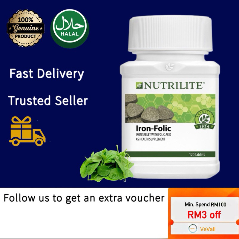 Nutrilite Iron Folic🍃 with Iron folic acid 120 tablets | Shopee Malaysia