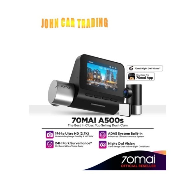 70mai Dash Cam A500s Dual Channel Pro Plus 1944P QHD Car Recorder with ...