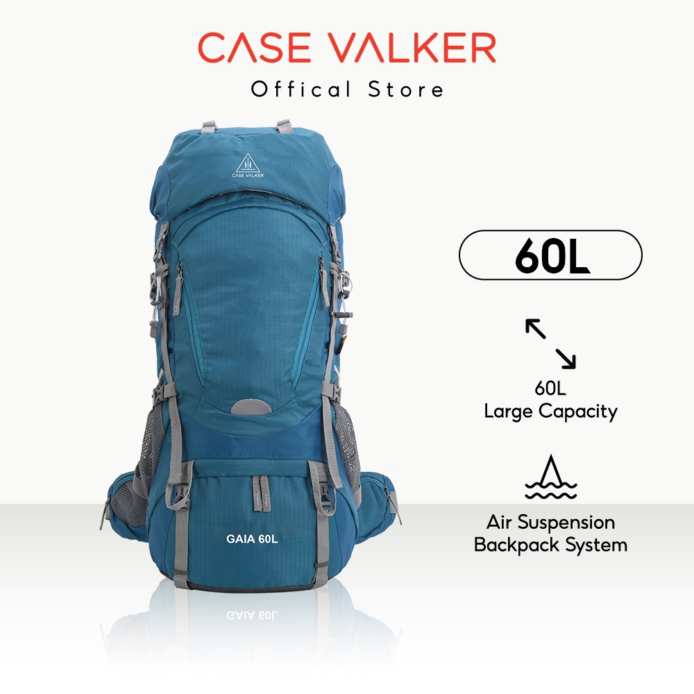 Case Valker Gaia Nylon Hiking Backpack with Rain Cover (60L) Beg Bagasi ...