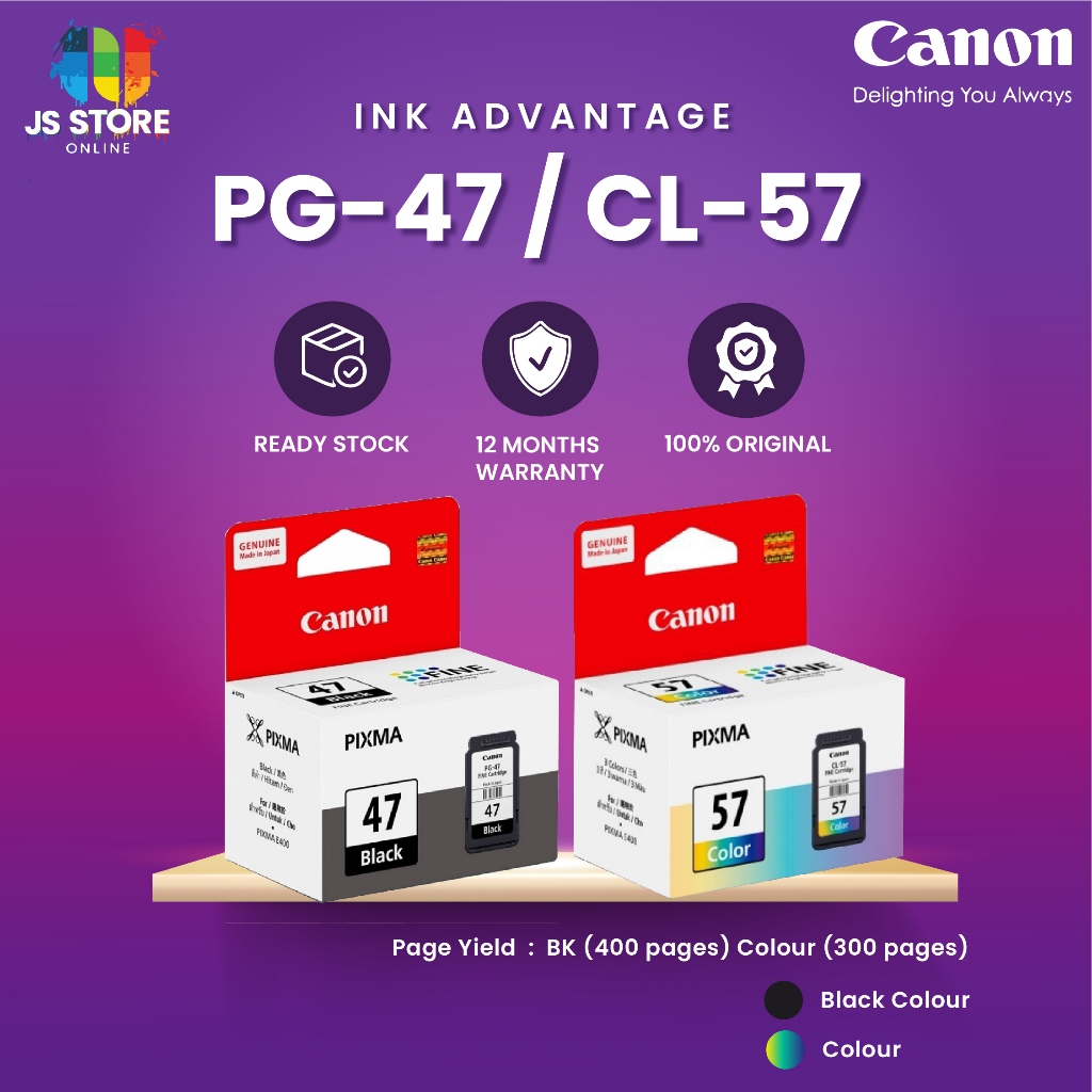 Canon PG-47, CL-57, CL57s (Colour & Black) Genuine 💯Original Ink ...