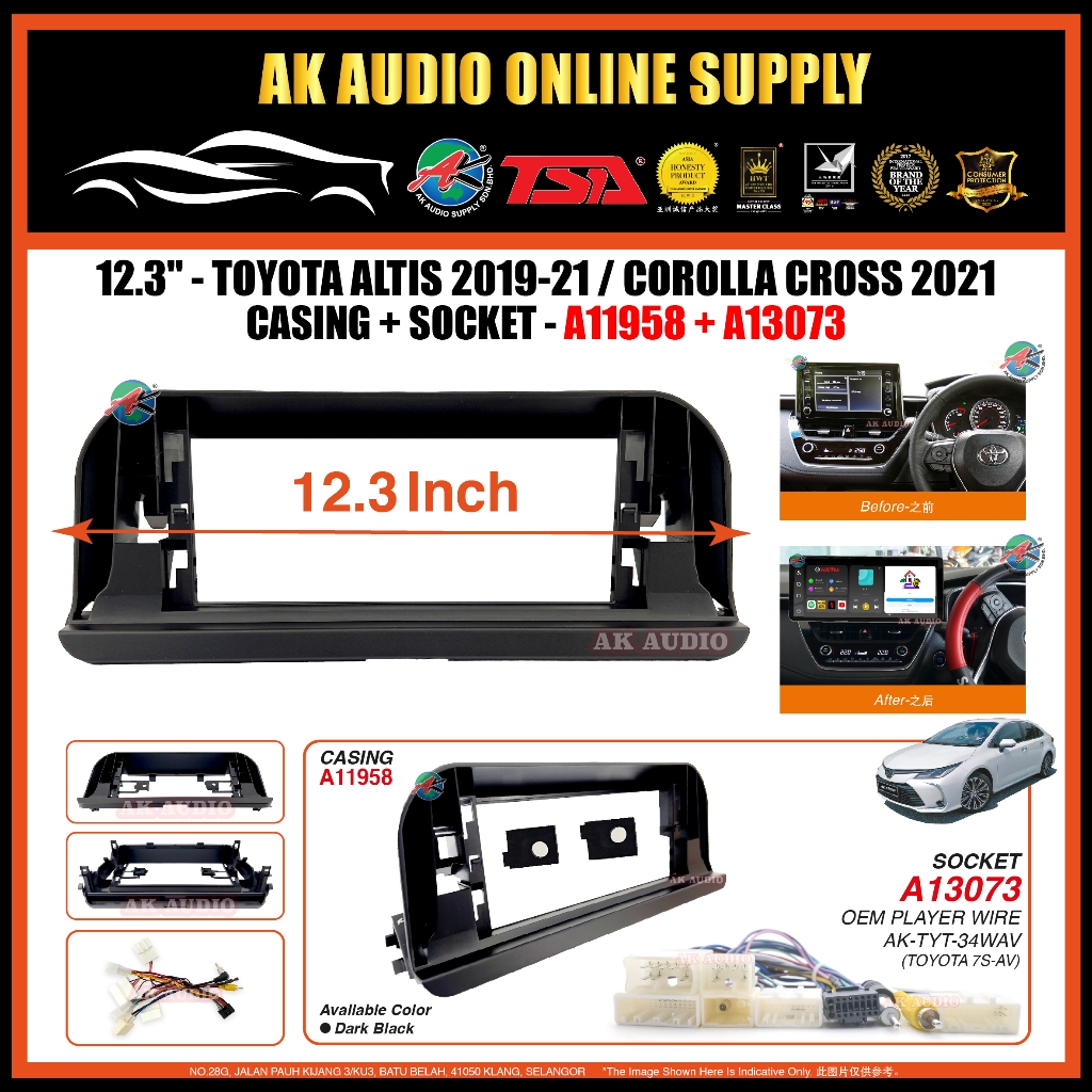 Toyota Altis 2019 -2021/Corolla Cross 2021 Android Player 12.3" Inch ...