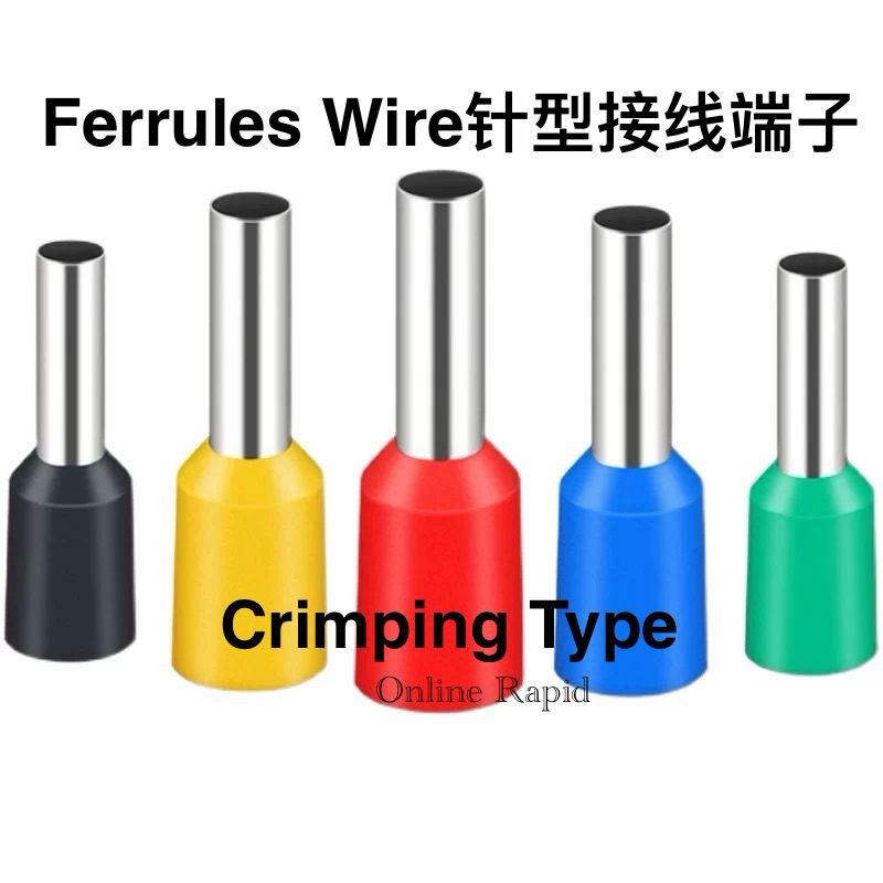 {Ready Stock} Ferrules Pin Connector 0.3MM~150MM 管型绝缘针形端子Electrical ...